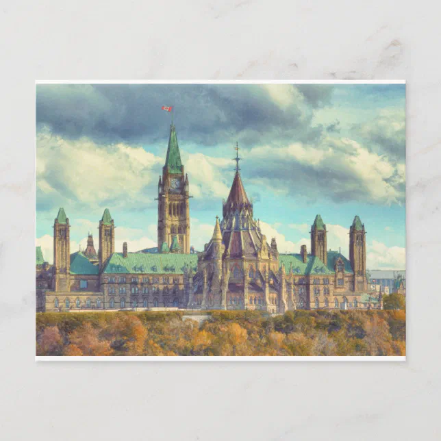 Ottawa Parliament Hill Ontario Canada Art Postcard | Zazzle