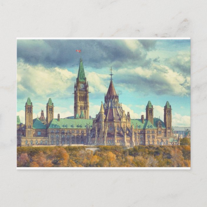 Ottawa Parliament Hill Ontario Canada Art Postcard | Zazzle.com