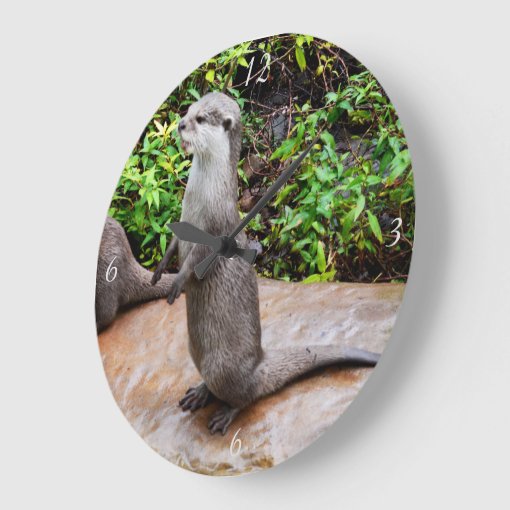 Otter Be Talking Large Round Wall Clock. Large Clock | Zazzle