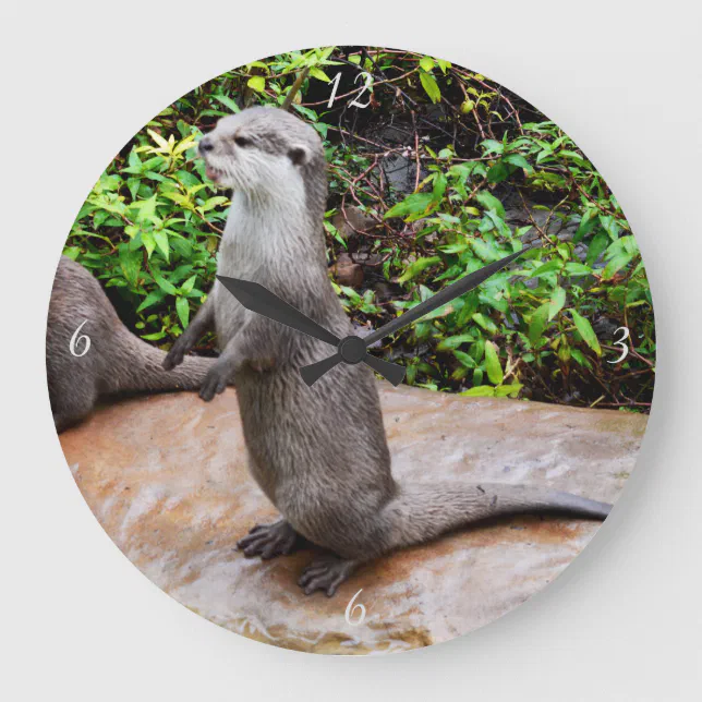 Otter Be Talking Large Round Wall Clock. Large Clock | Zazzle