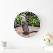 Otter Be Talking Large Round Wall Clock. Large Clock | Zazzle