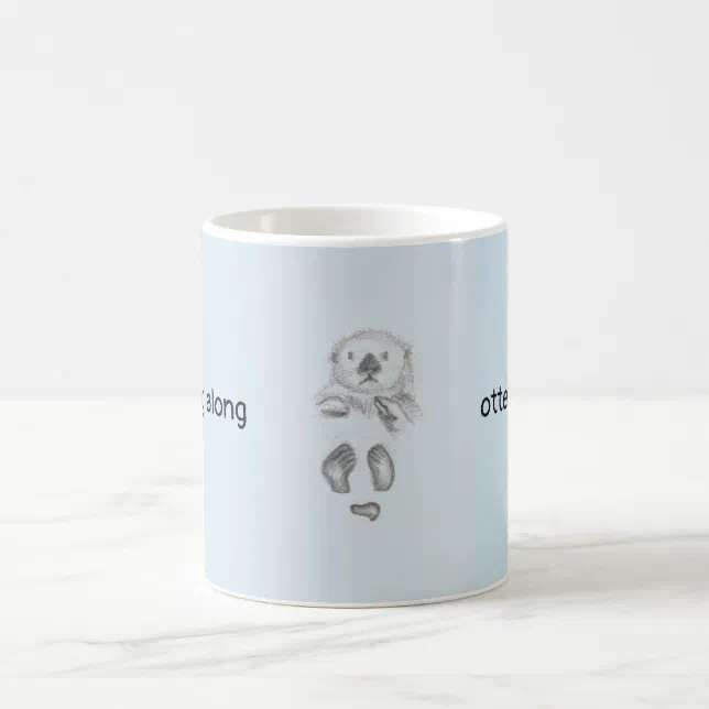 Otter floating in water coffee mug | Zazzle