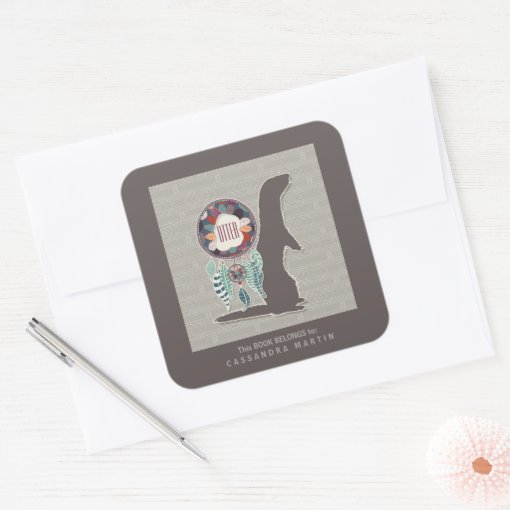 Otter Native American Animal Spirit Book Square Sticker | Zazzle
