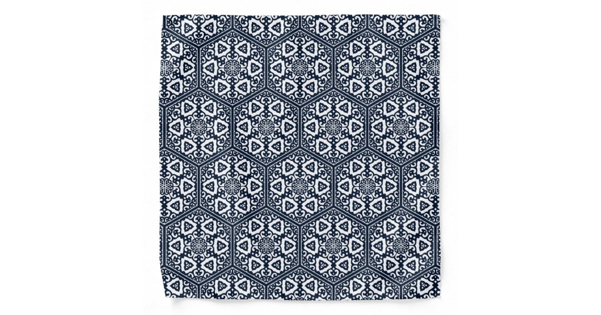 Ottoman White Blue Ware traditional Turkish design Bandana | Zazzle