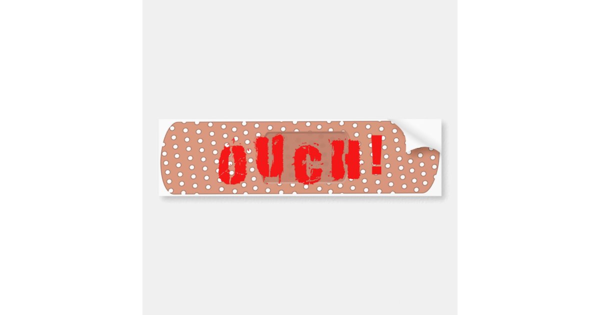 Ouch! Bandage Bumper Sticker | Zazzle