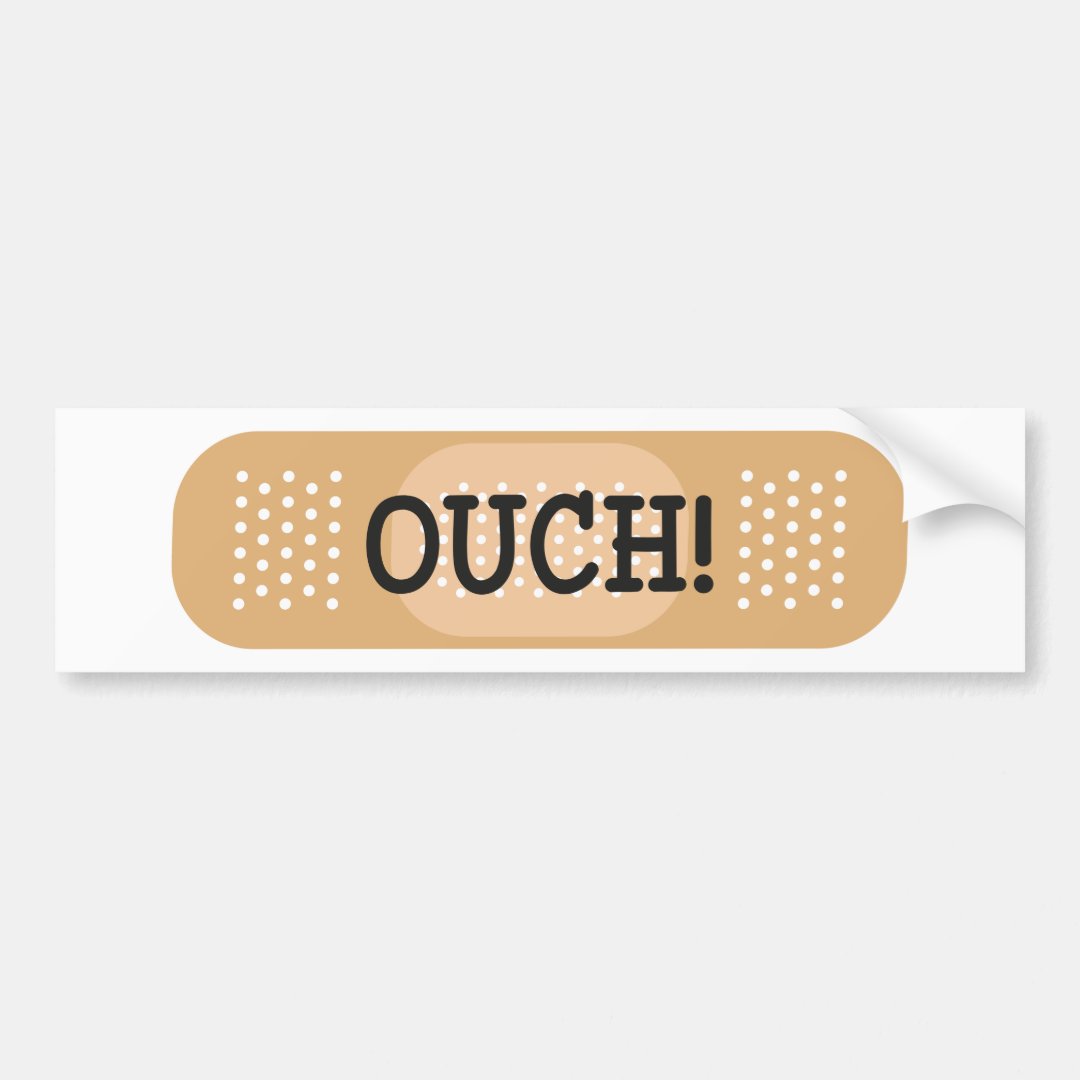 OUCH! BUMPER STICKER | Zazzle