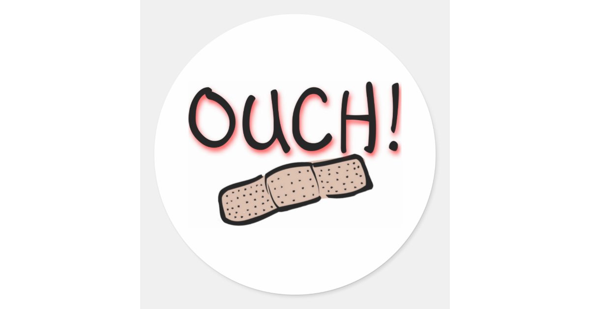 OUCH! CLASSIC ROUND STICKER | Zazzle