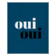 oui oui Modern Blue Simple typography bathroom Poster | Zazzle