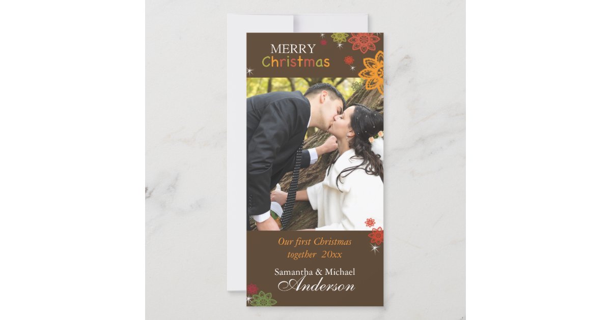 Our 1st Christmas Together Lovely Couple Photo Holiday Card | Zazzle