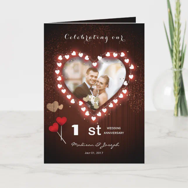 Our 1st wedding anniversary greeting card | Zazzle