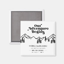 Our Adventure Begins Outdoor Wedding Save The Date Magnet | Zazzle
