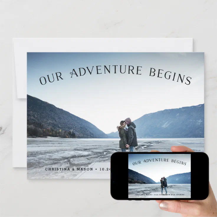 Our Adventure Begins | Photo Save the Date | Zazzle