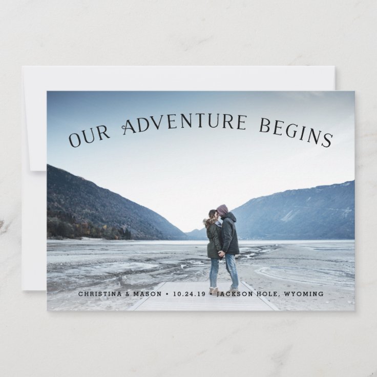 Our Adventure Begins | Photo Save the Date | Zazzle