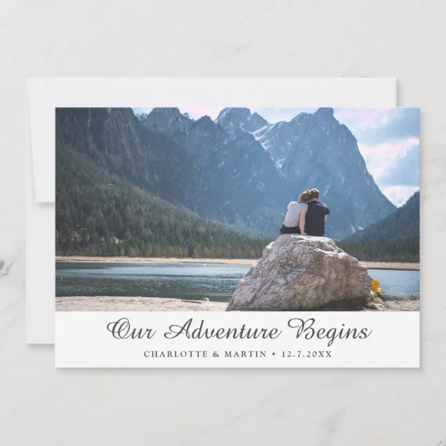 Our Adventure Begins Photo Save The Date Cards | Zazzle