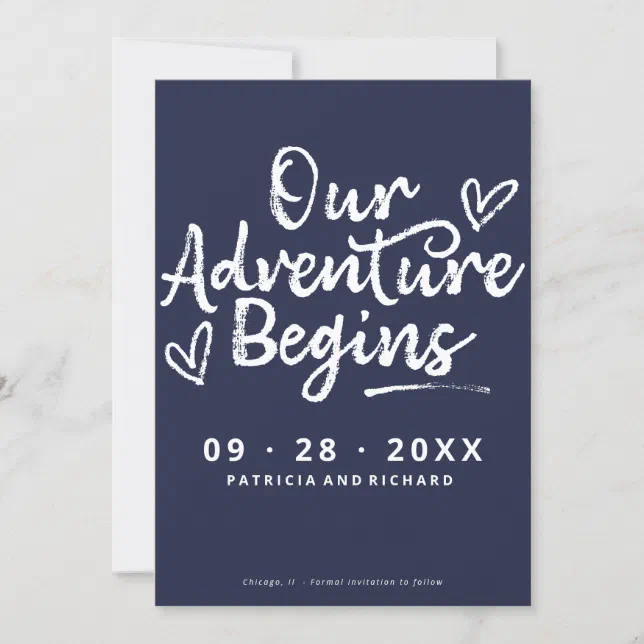 Our Adventure Begins Save The Date Non Photo Invitation | Zazzle