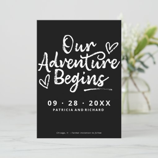 Our Adventure Begins Save The Date Non Photo Invitation | Zazzle