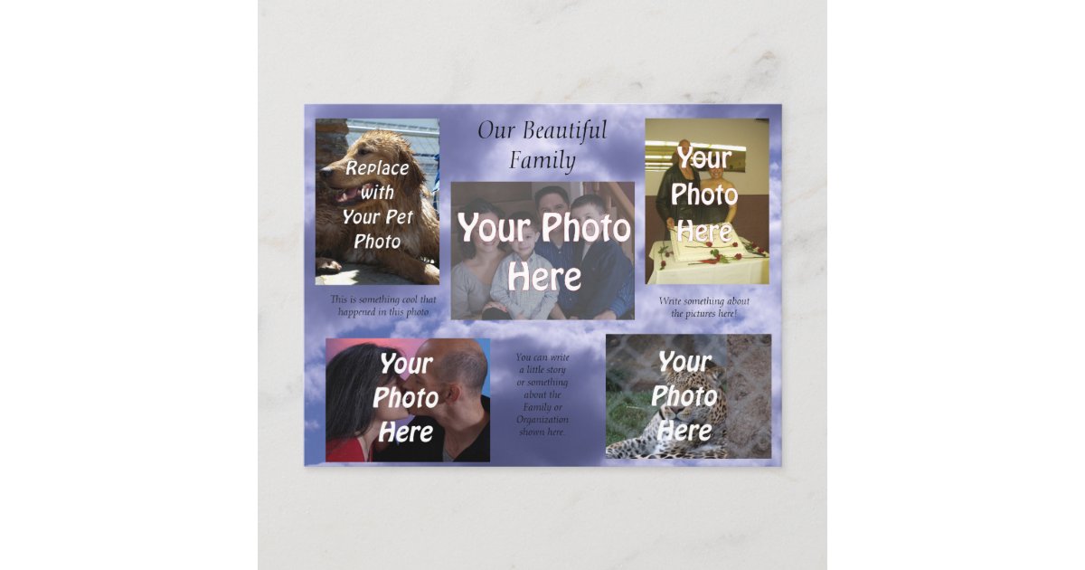 Our Beautiful Family Photos Postcard | Zazzle