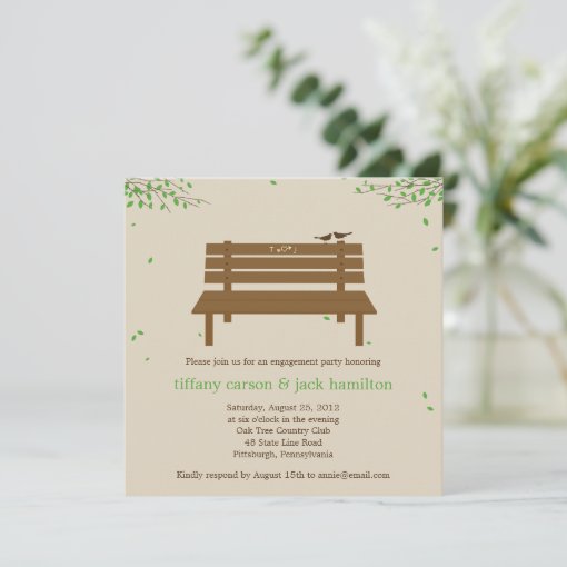 Our Bench Engagement Party Invitation | Zazzle