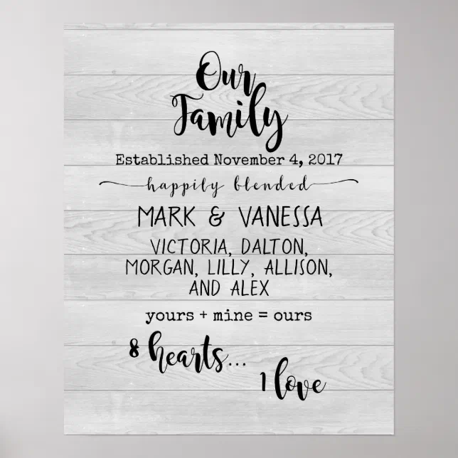 Our {Blended} Family Poster | Zazzle