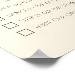 Our Bucket List Customized Keepsake Checklist Poster | Zazzle