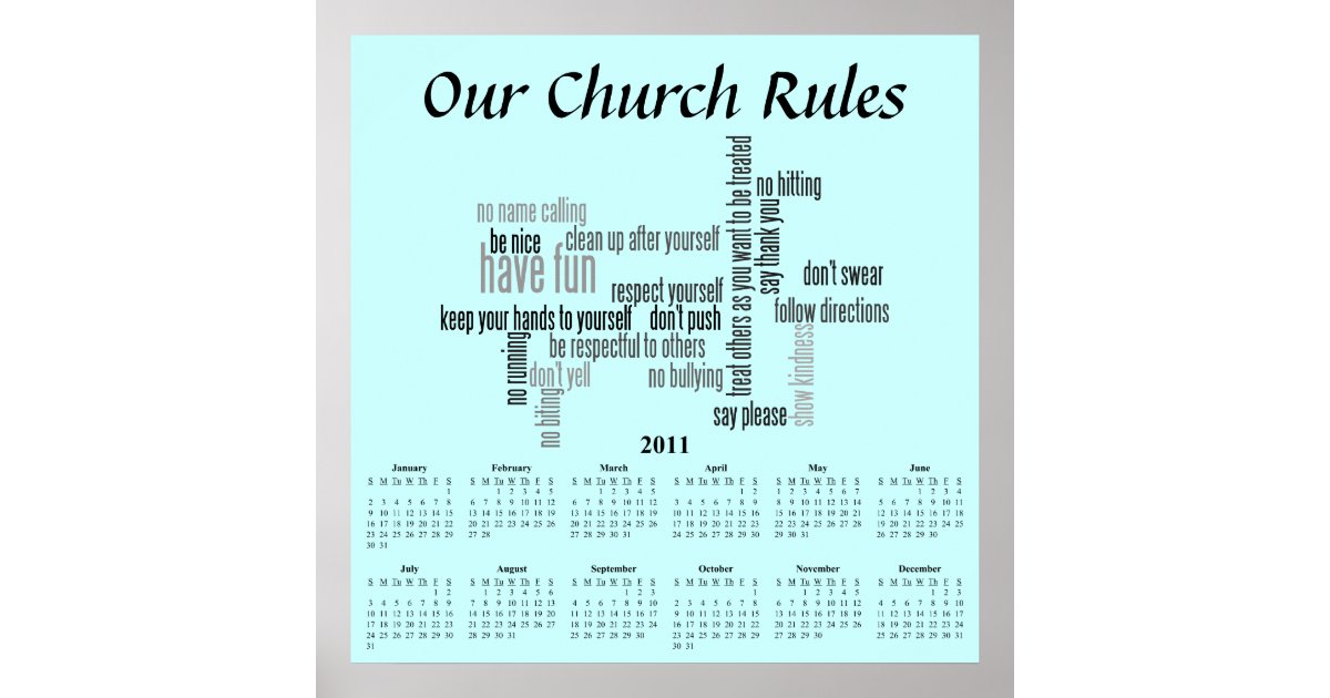 Our Church Rules Poster | Zazzle
