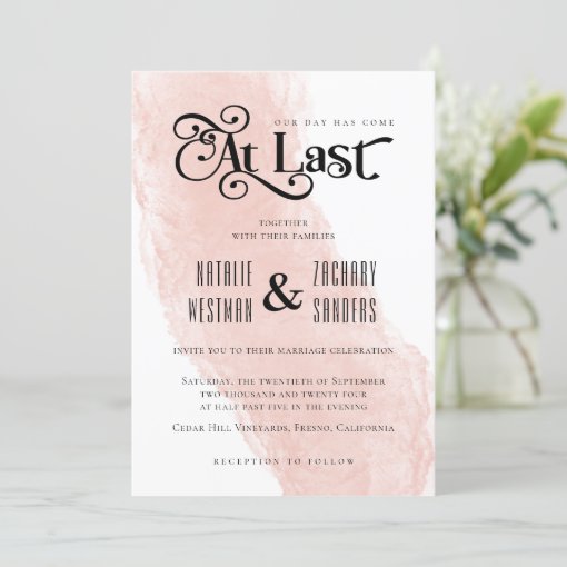 Our Day Has Come At Last Wedding Invitation | Zazzle