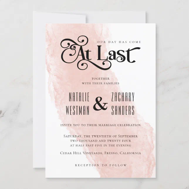 Our Day Has Come At Last Wedding Invitation | Zazzle