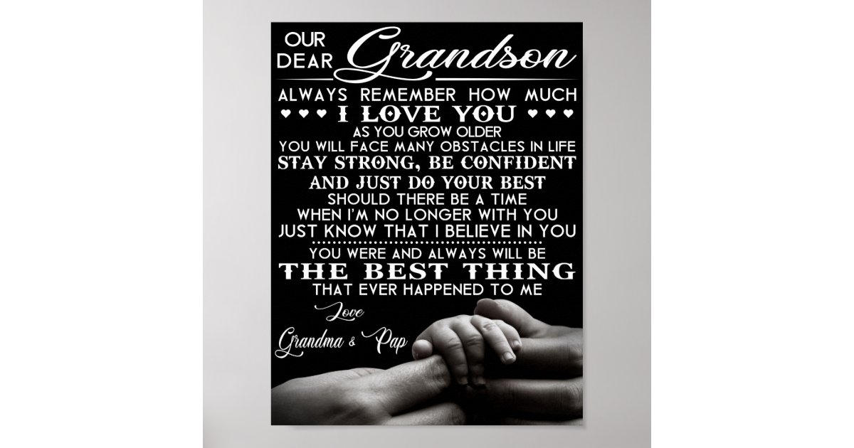 Our Dear Grandson Poster | Zazzle