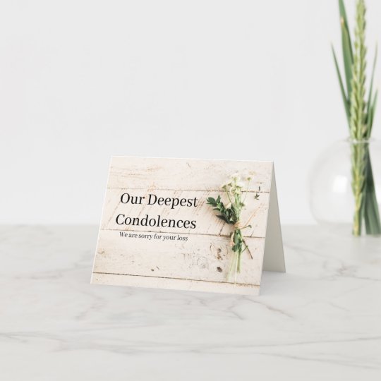 Our Deepest Condolences Card | Zazzle.com
