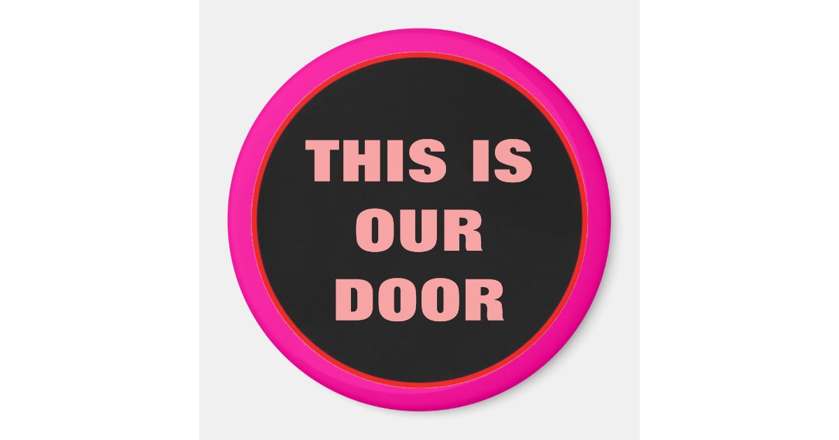 Our Door Stateroom Round Door Marker pink Magnet | Zazzle