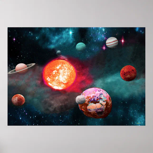 OUR EARTH & ITS NEIGHBORS POSTER | Zazzle