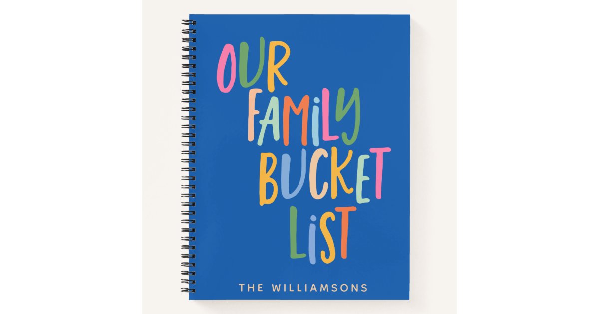 Our Family Bucket List for Adventures with Name Notebook | Zazzle
