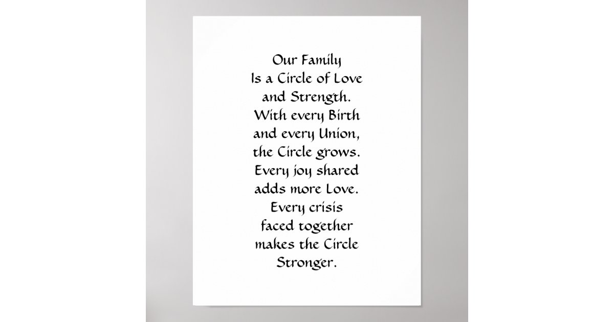 Our Family is a Circle of Love Poster | Zazzle