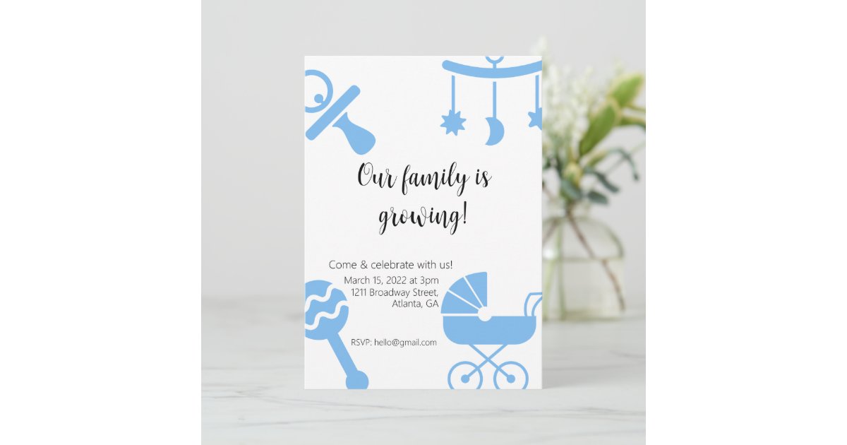 Our Family is Growing Baby Shower Invitation | Zazzle