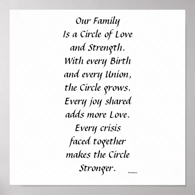 Our Family poster print | Zazzle