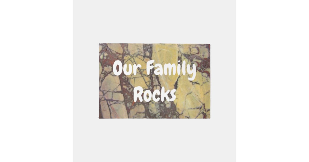 Our Family Rocks Agate Slab Photo Marbled Mineral Outdoor Rug | Zazzle
