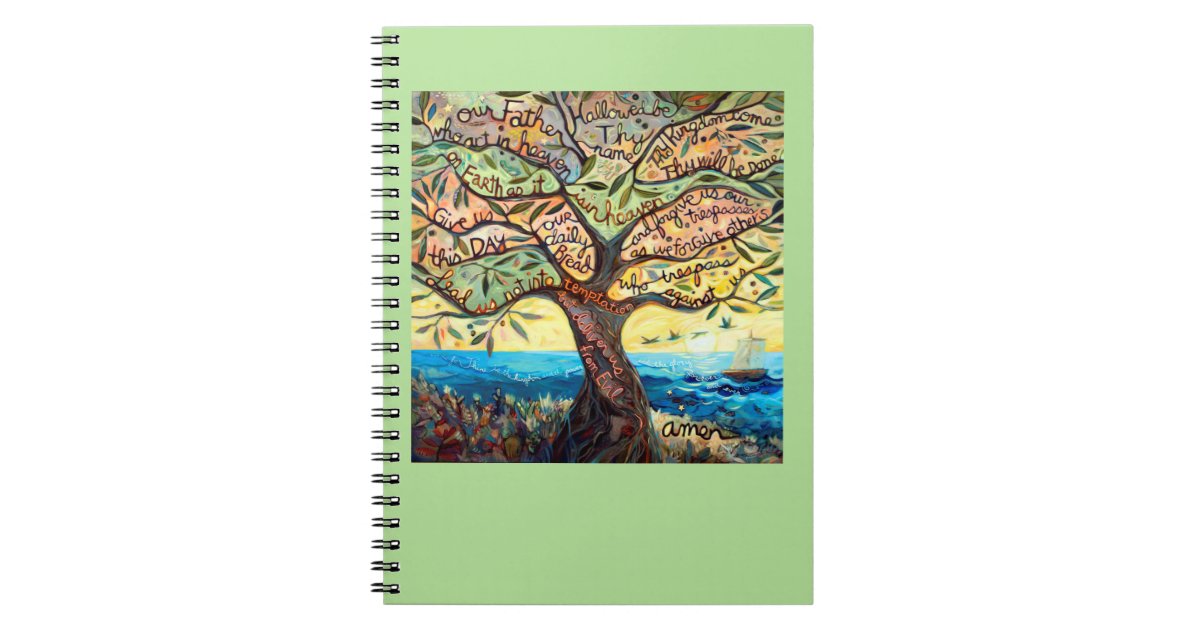 Our Father Painted Prayer Tree Notebook | Zazzle