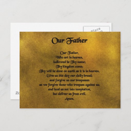 Our Father Postcard | Zazzle