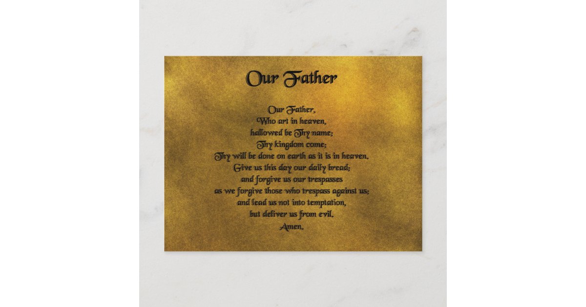 Our Father Postcard | Zazzle