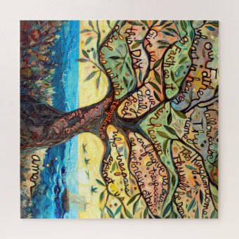 Our Father Prayer in Tree of Life Puzzle | Zazzle