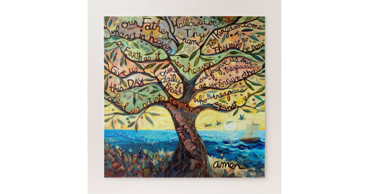 Our Father Prayer in Tree of Life Puzzle | Zazzle