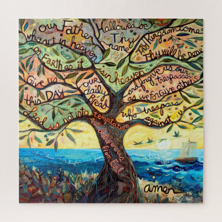 Our Father Prayer in Tree of Life Puzzle | Zazzle