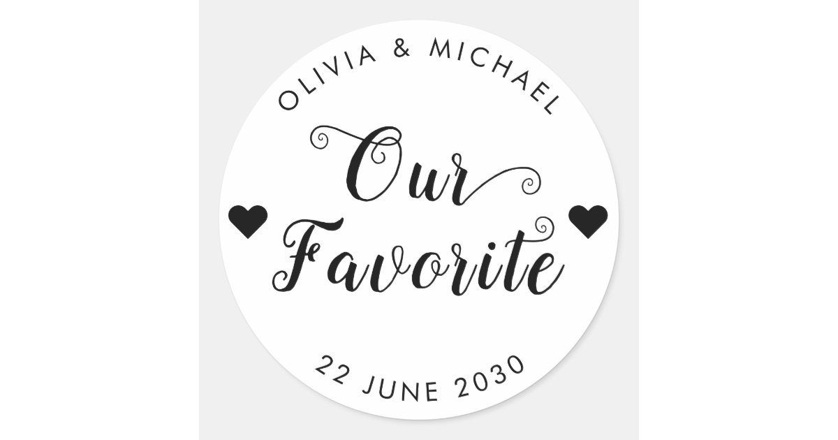 Our Favorite Bride Groom Label Wedding Favor Bag | Zazzle