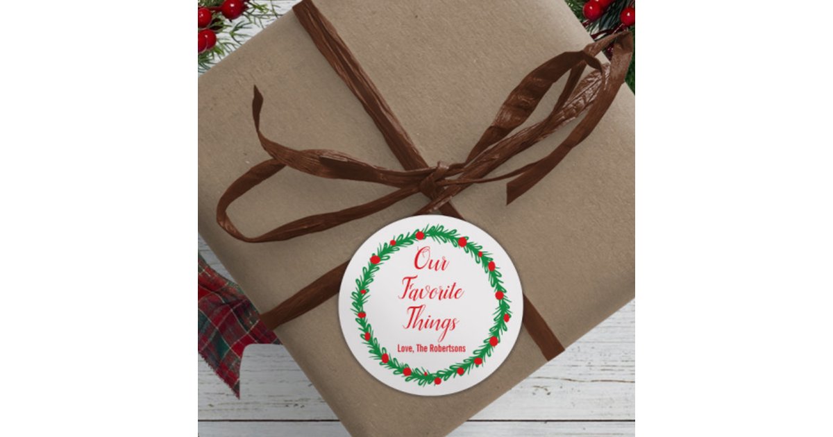 Our Favorite Things Labels, Gift Tags, Christmas Classic Round Sticker ...