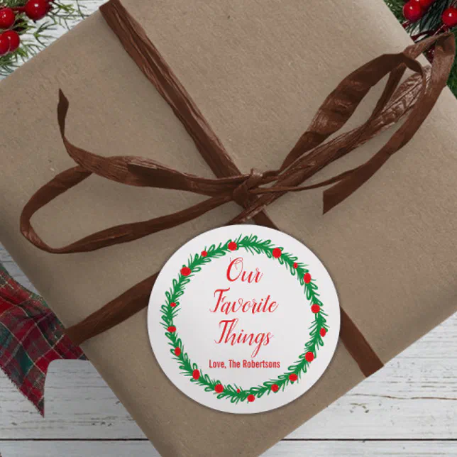 Our Favorite Things Labels, Gift Tags, Christmas Classic Round Sticker ...