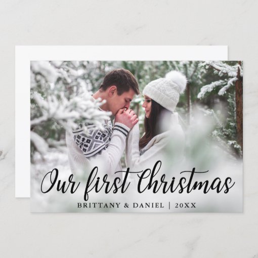 Our First Christmas Couple Photo Card | Zazzle