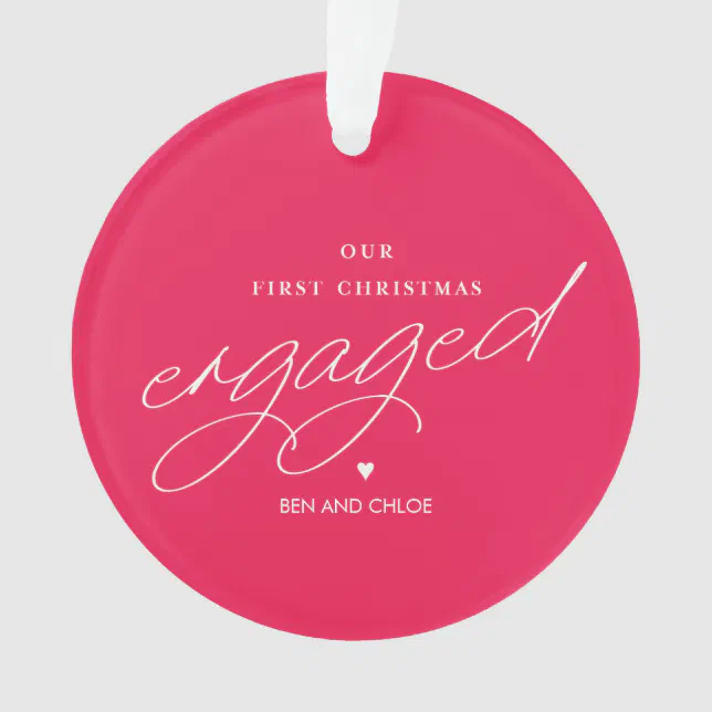 Our First Christmas Engaged Photo Ornament | Zazzle