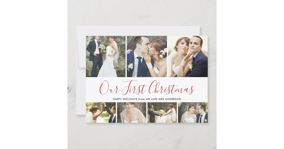 Our First Christmas Married Holiday 7Photo Collage | Zazzle