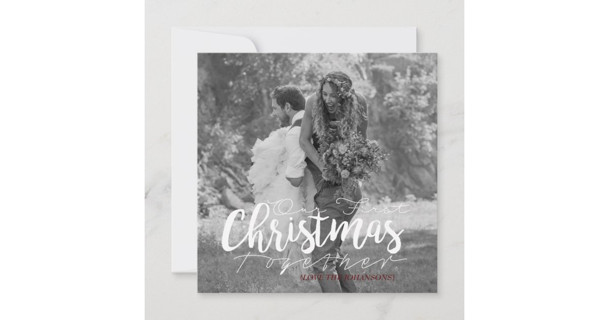 Our First Christmas Together | Modern Photo Card | Zazzle