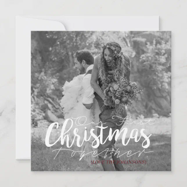 Our First Christmas Together | Modern Photo Card | Zazzle